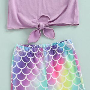 Matching Sets | Mermaid Girls Sea Shell Crop Top Fish Scale Bell ...